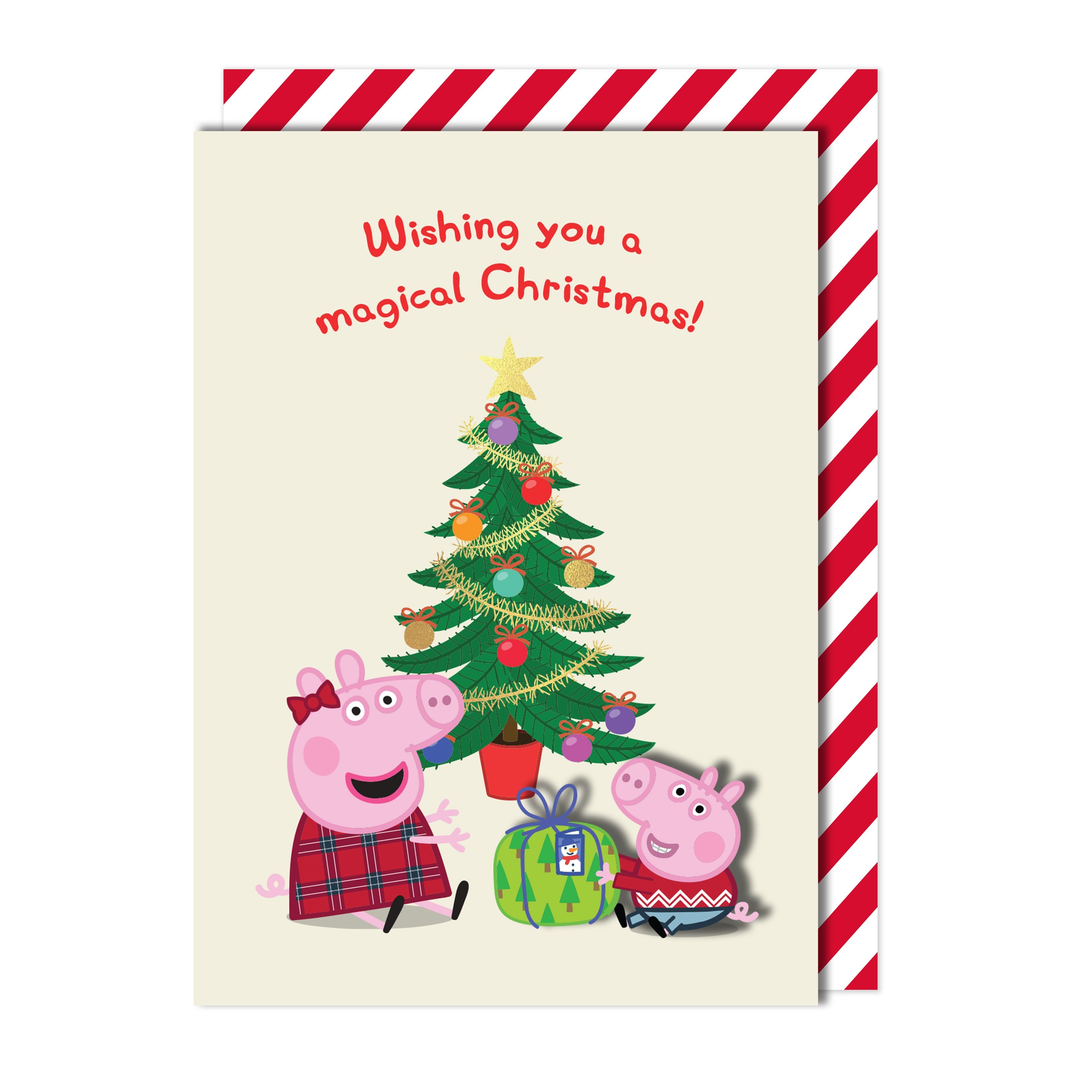 Magical Christmas Tree, Peppa Pig Handmade Greeting Card – TACHE®